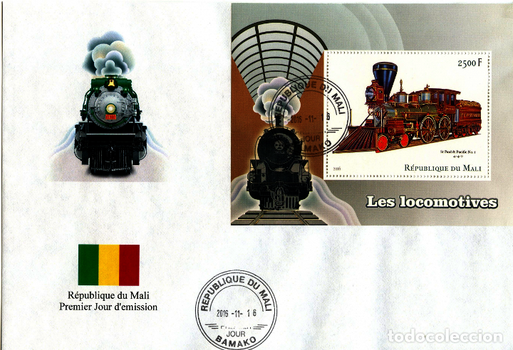 mali 2016 spd fdc trenes steam trains treni zug - Comprar en ...
