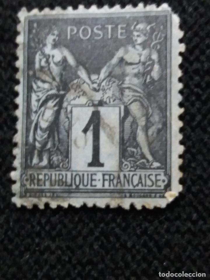 sello poste republica frances, 1 cent, allegor - Comprar Sellos ...