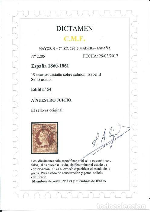 españa 1860 - sello 19 cuartos reales de isabel - Comprar Sellos usados ...