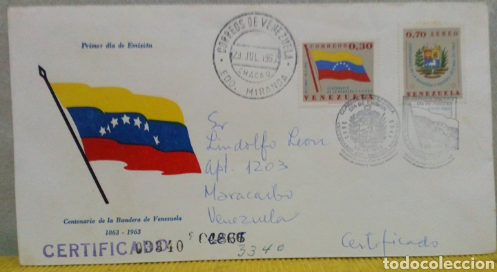sobre con sello de venezuela 1963 centenario de - Comprar Sellos ...
