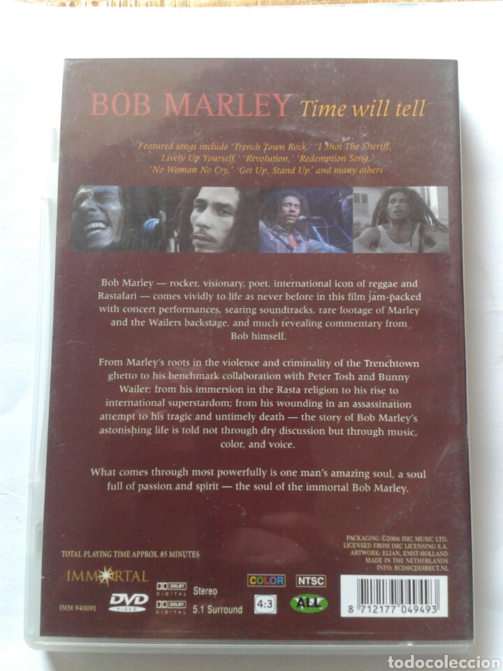 bob marley - time will tell - dvd - Comprar Vídeos musicales VHS y DVD ...